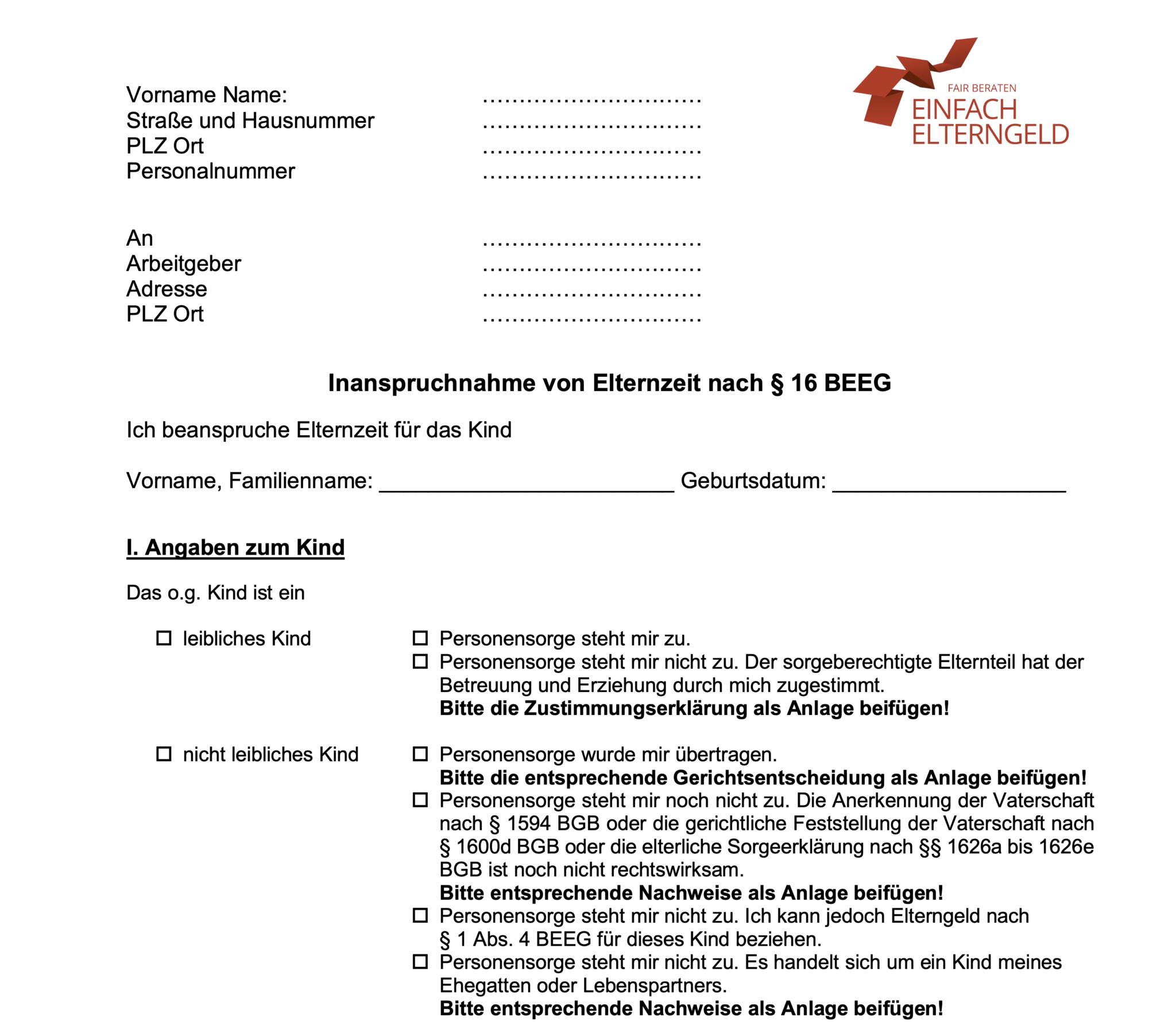 Elternzeitrechner 2026 – Beginn Ende Antragsfrist