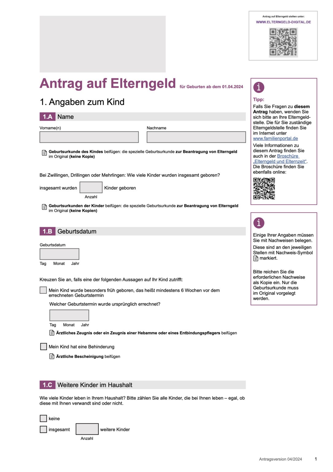 Elterngeld beantragen – Wann | Wo | Wie Antragsformulare